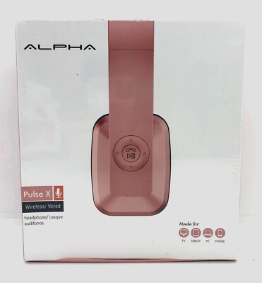 Alpha Pulse X Wireless/Wired Bluetooth Headphones Rose - Brand New ...