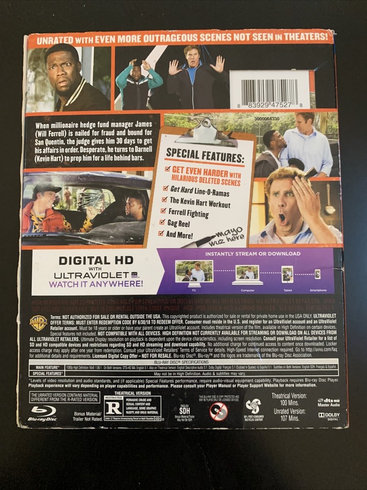 Get Hard Unrated Edition Blu Ray & DVD 2015 Comedy Movie Free Shipping ...