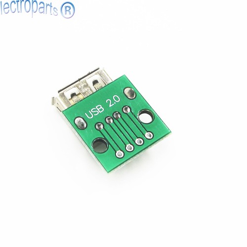USB Female Port Connector Breakout Board 5V Power 2.54mm Header for ...