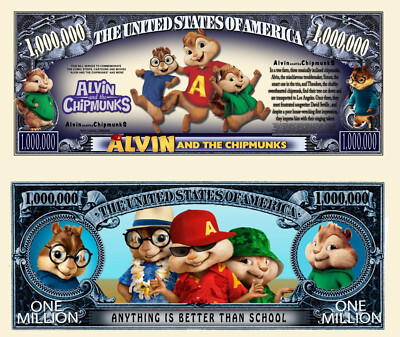 Alvin + Chipmunks Million Dollar Bill Play Funny Money Novelty Note +FREE SLEEVE | eBay