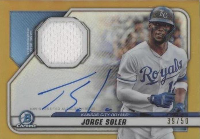 2020 Bowman Chrome - Chrome Autograph Relics Jorge Soler #BCAR-JS Gold ...