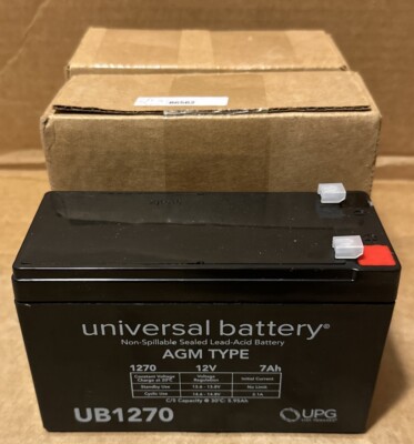 Lot Of 3 Universal Battery, UB1270R 12V 7Ah Rechargeable Battery, AGM ...