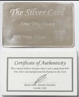 THE SILVER CARD PYROMET 1 OZ 999 FINE SILVER ART BAR WITH COA | eBay