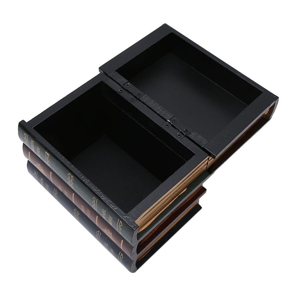 Decorative Box Book Shaped Vintage Storage Box Decor Boxes Wooden Boxes ...