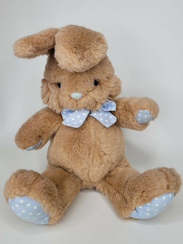 Vtg Bunny Plush Applause Easter Rabbit 16" Soft Toy Blue Polka Dots ...