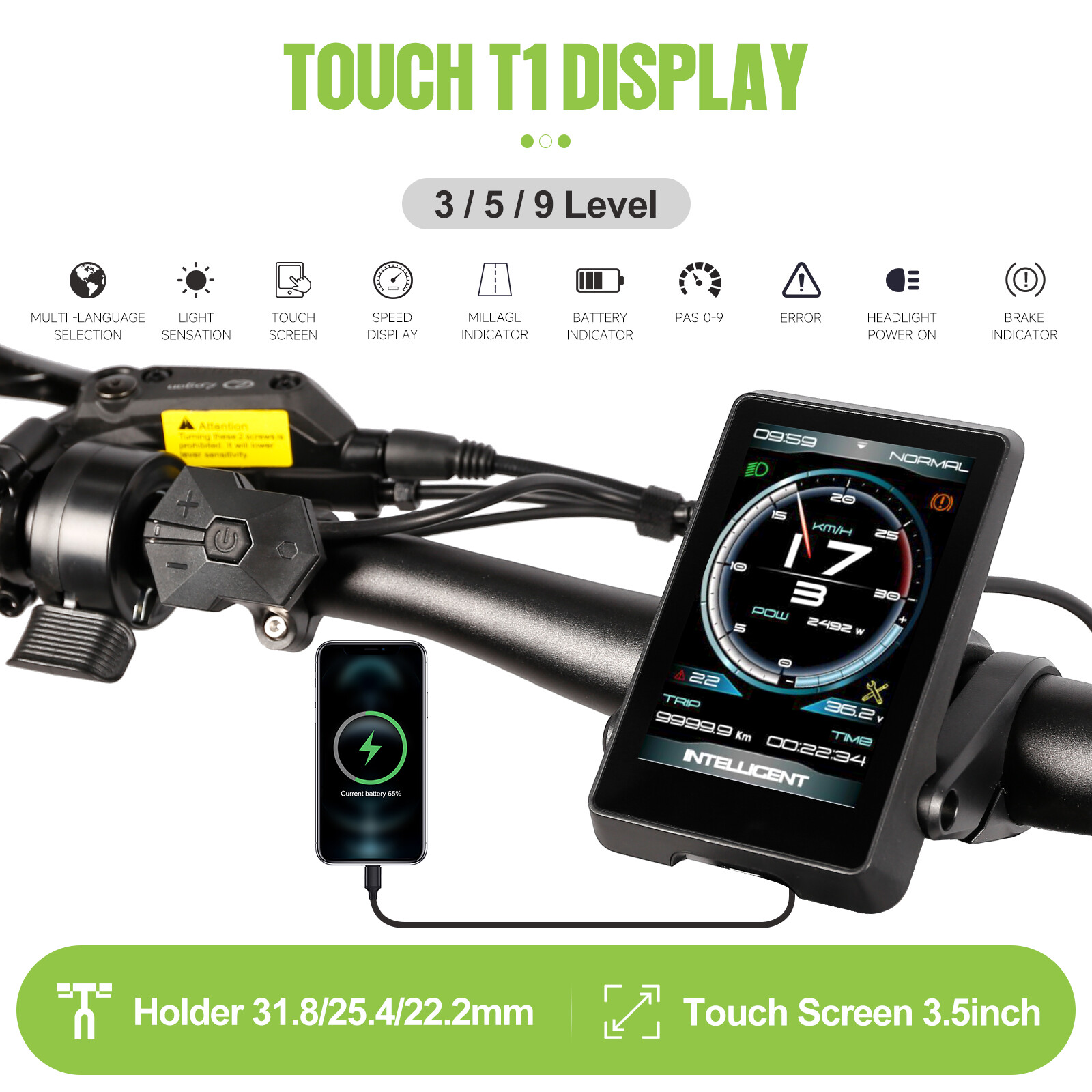 BAFANG LCD 500C EKD01 DPC18 800S DM03 Display for Ebike BBS HD Motor ...