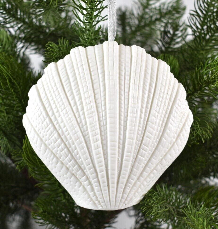 White Clam Shell Ornament