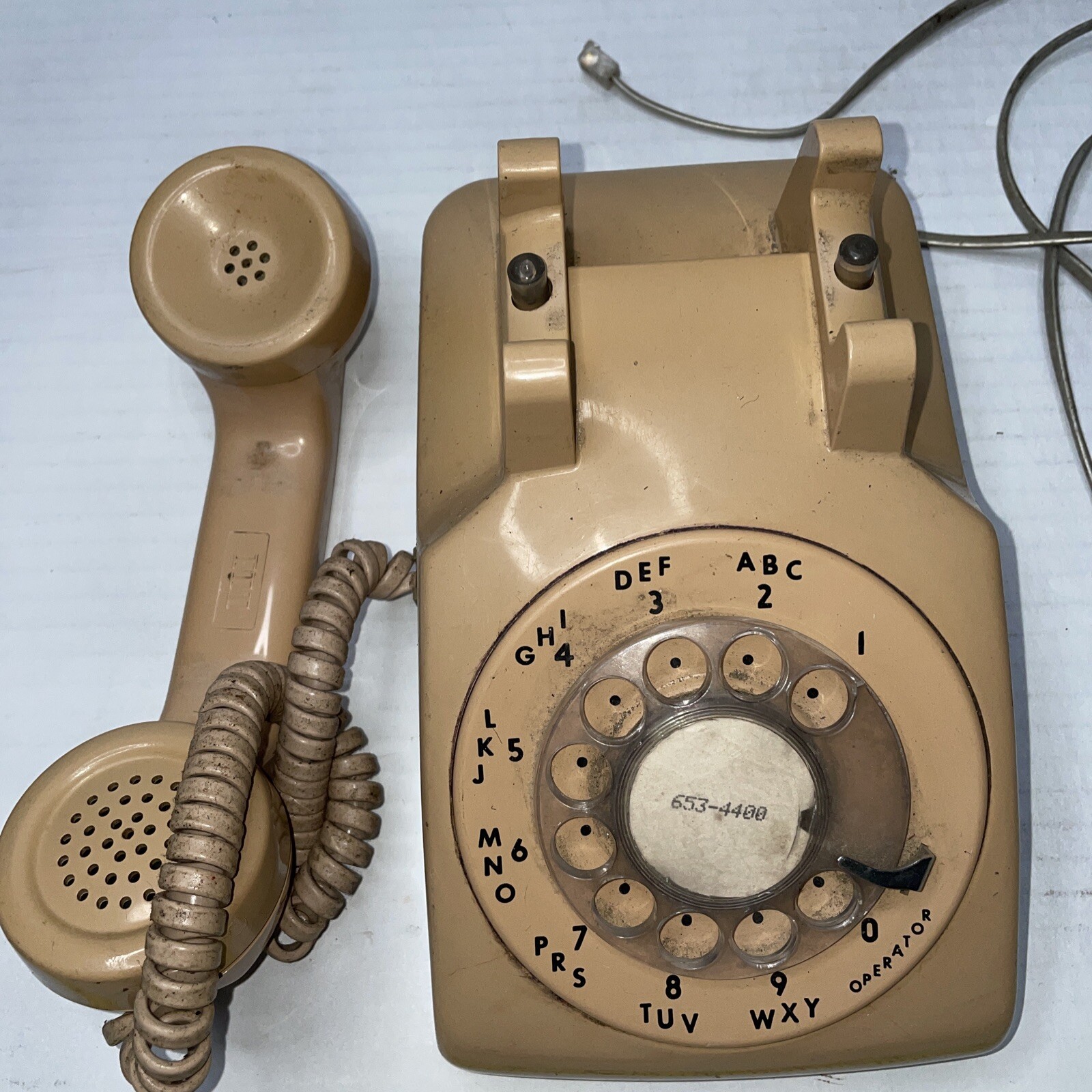 shops cheap online 9.02 Vintage ITT Beige 80's Rotary Phone