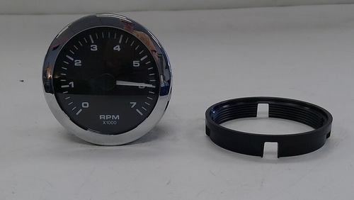 TELEFLEX TACHOMETER RPM GAUGE 780638SDEE BLACK FACE & SILVER BEZEL ...