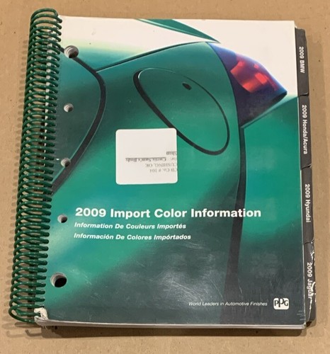PPG 2009 Import Color Information Reference Book Service Manual Auto ...