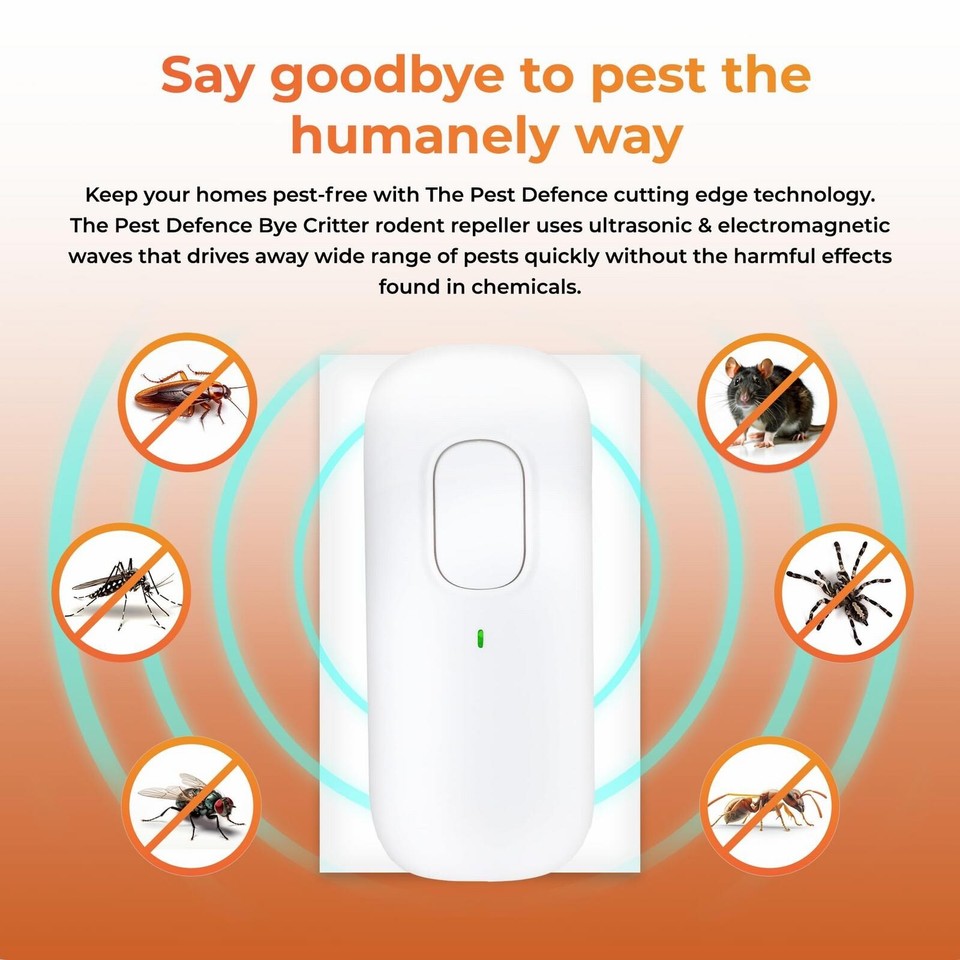 Pest Defence Ultrasonic Pest Repeller, Bye Critter Ultrasonic Pest ...