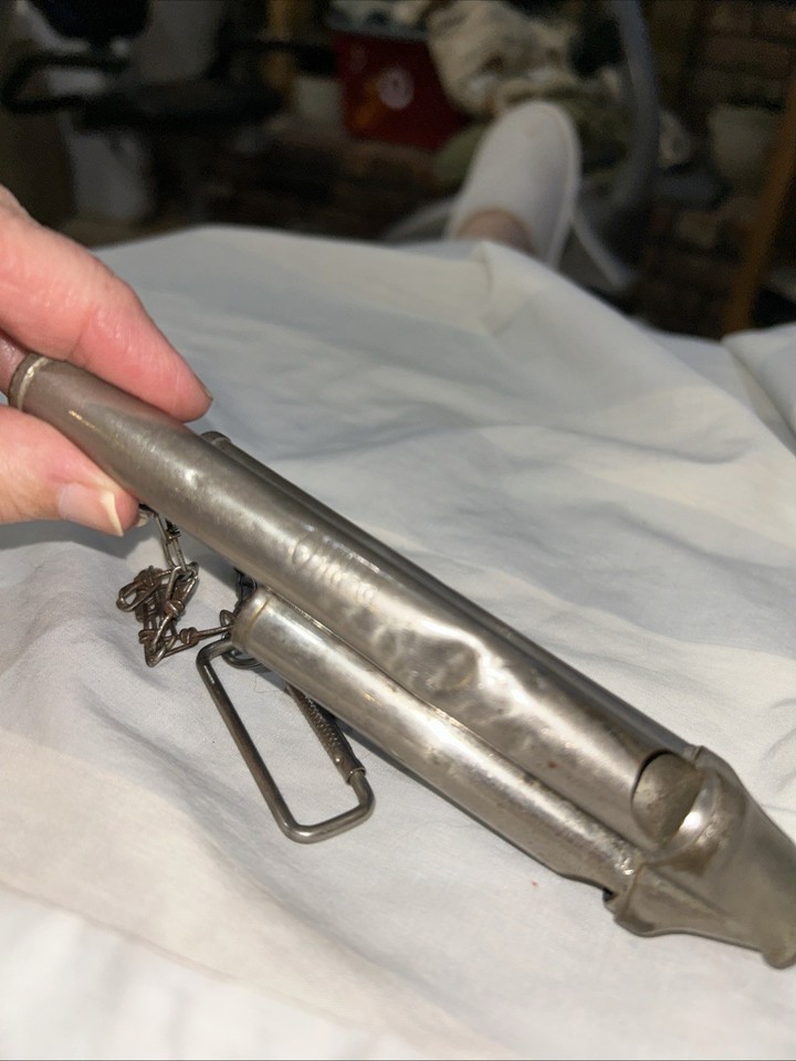 Vintage 6" Perko 3-Barrel Train Conductor Signaling Whistle with Chain ...