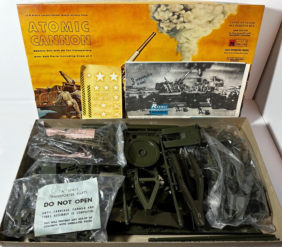 Vintage 1st Ed Renwal #553 1/32 Scale M65 Atomic Cannon "Atomic Annie" from 1955 | eBay