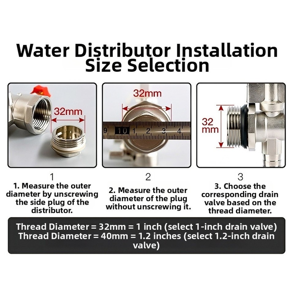 copper drain valve for radiator 1 inch 6 point for floor heating system ...