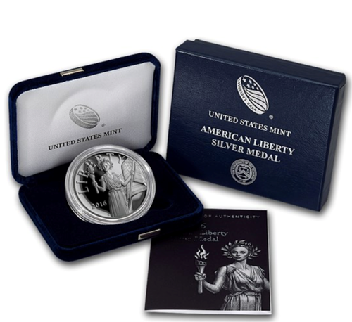 2016 S American Liberty Silver Medal w/ OGP & COA Low Mintage 12500 | eBay