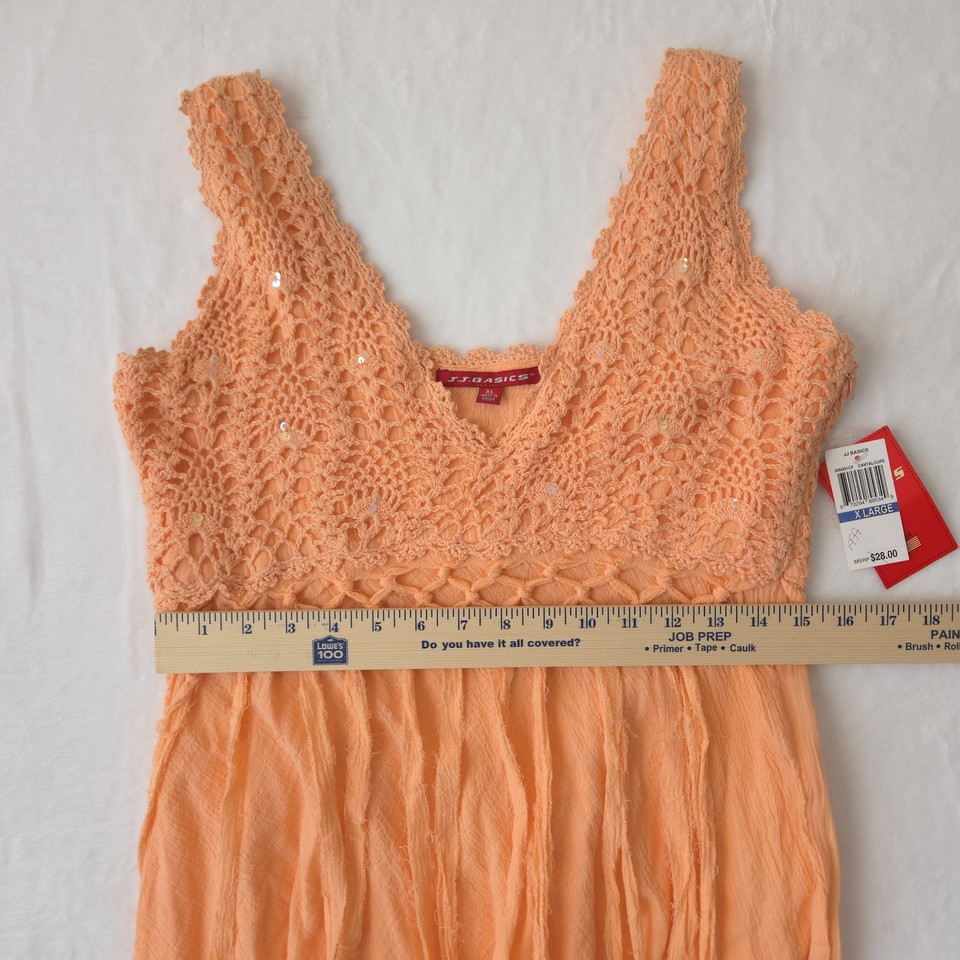 Vintage Fairycore Dress Sz XL Renfaire Fringe Crochet NWT Forest Fairy ...