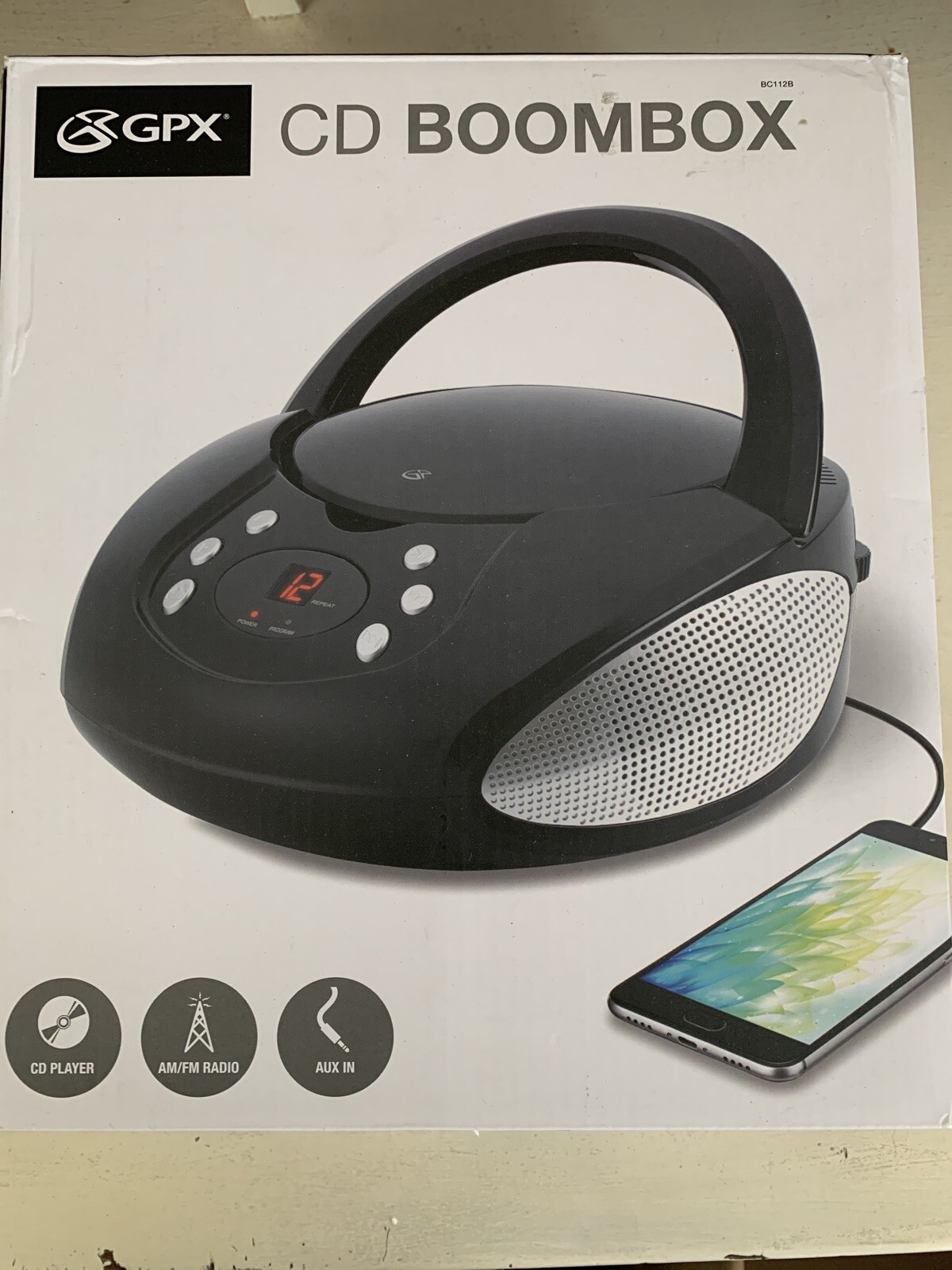 GPX CD/Radio Boombox Player (BC112B) Black 47323111204| eBay