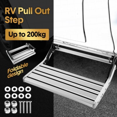 200KG Aluminium Manual Pull Out RV Motorhome Caravan Step Car Tools ...