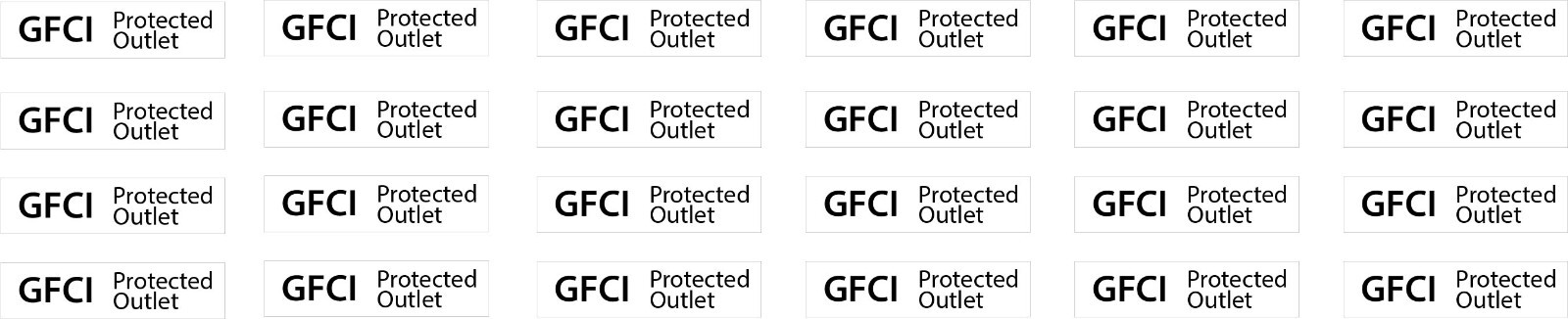 GFCI GFI Protected Outlet Stickers 24 Pack Special .25" x 1.0" Stickers ...