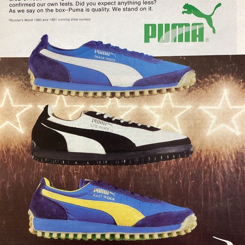 Sneaker Head Print Ad Original Vtg 1981 Running Track Rider Lite Fast ...