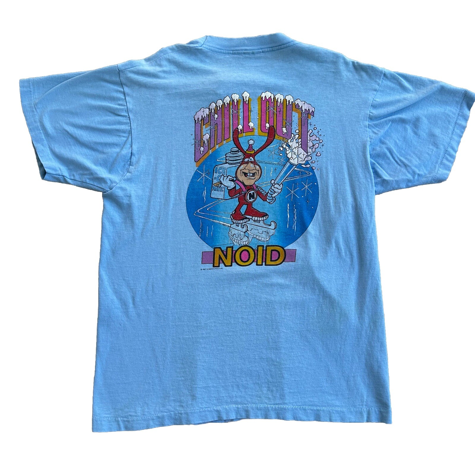 Vintage 1987 Domino’s Avoid The Noid Blue Tee Shirt S… - Gem