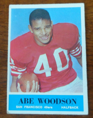 1964 PHILADELPHIA FOOTBALL #166 ABE WOODSON SNA FRANCISCO 49ERS VG A ...