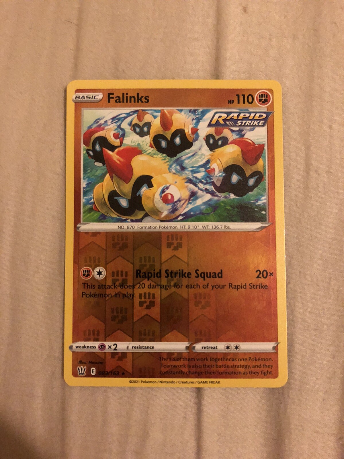 Pokemon SWSH5 Battle Styles Falinks Rare Card 83/163 (REVERSE HOLO) | eBay