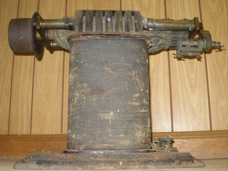 Bipolar electric motor circa 1880s antique belt driven dynamo, early ...