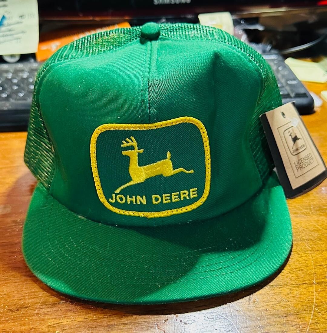 Vintage 1980s John Deere Green K-Products Snapback Ca… - Gem