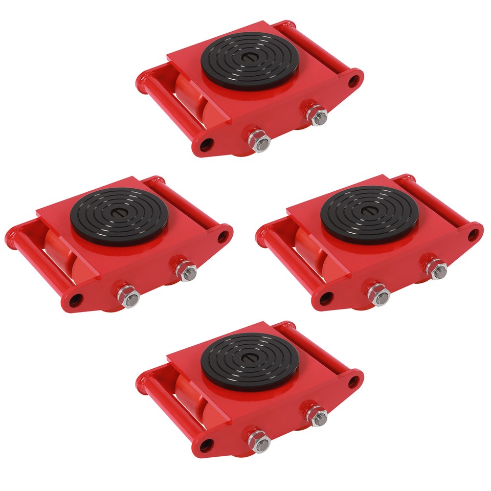 4PCS 6 Ton Machinery Movers Skate Dolly 360 Rotation Heavy Duty Roller ...