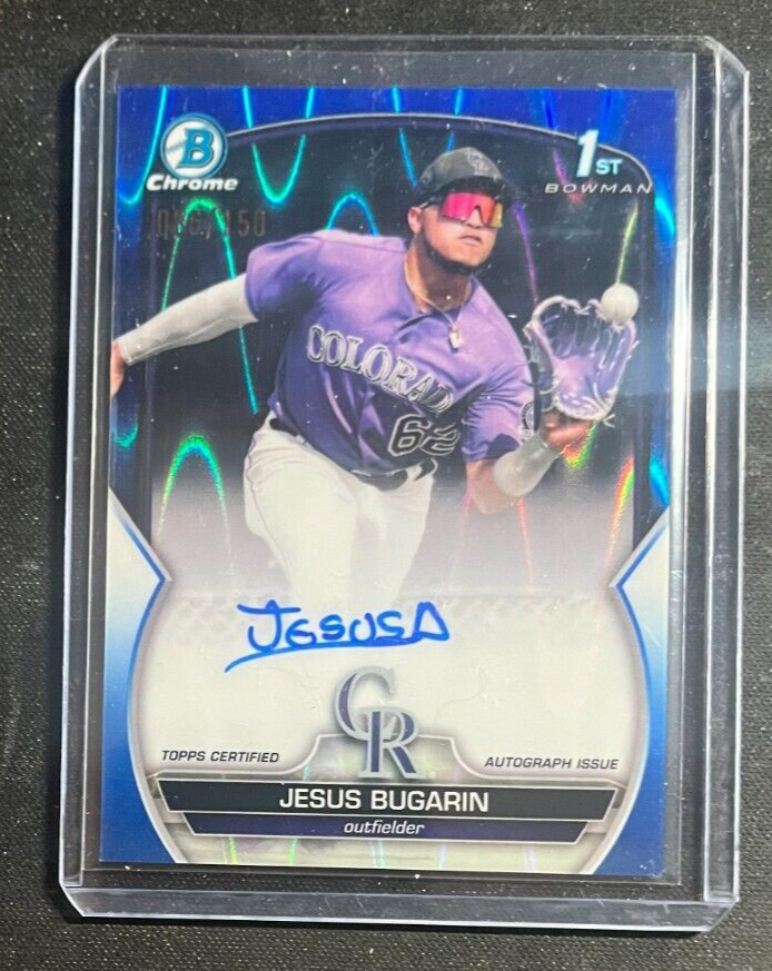 2023 Bowman Chrome #CPA-JB Jesus Bugarin Blue Wave Autograph /150 1st ...