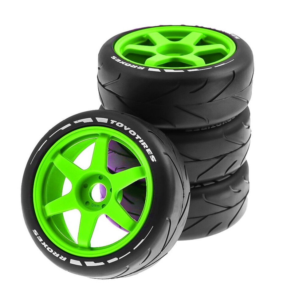 4Pc 105*40mm 1:8 Scale Flat Off Road Wheel Tires Buggy Tyre 17mm Hex ...