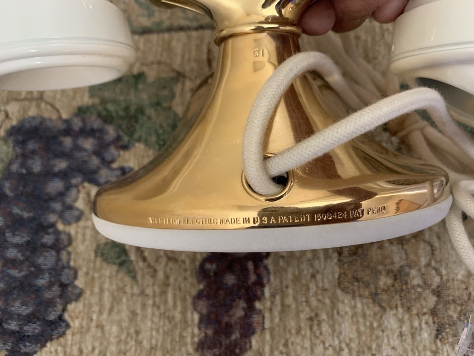 1926 / 24K Gold Plated Western Electric #202 Telephone Converted ...