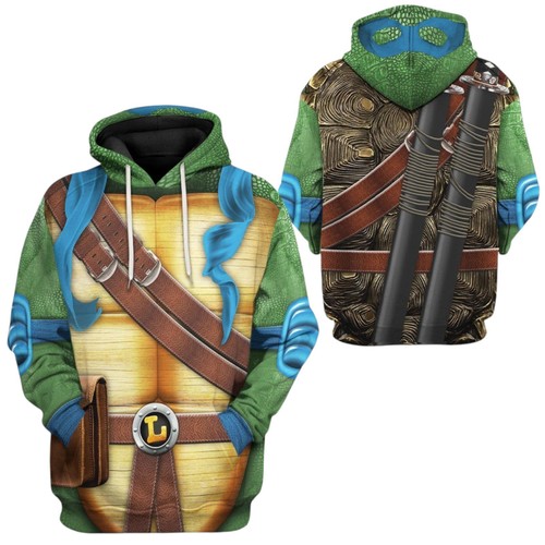 3D Leonardo TMNT Leo Cosplay Custom Hoodie Apparel | eBay