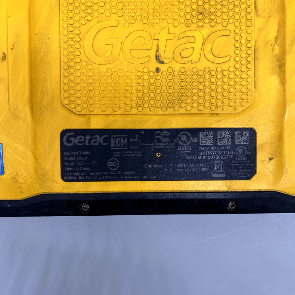 Getac ZX70 ATOM X5 Rugged Tablet Touch Screen w. Stylus Unlocked Orange ...