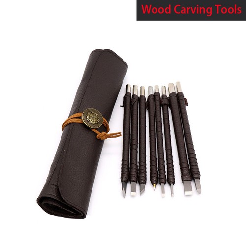 8PCS Steel Gravers Stone Seal Craft Wood Carving Engraving Tools DIY ...