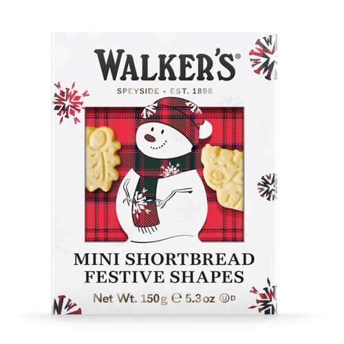 Walker’s Assorted Mini Shortbread Cookies in Festive Shapes- Snowman ...