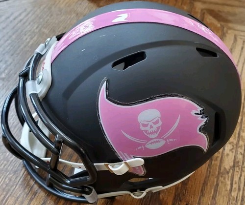 Custom Unsigned Tampa Bay Breast Cancer Black Matte Speed Mini Helmet ...