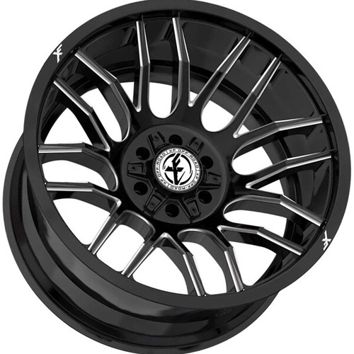 (Set of 5) XF Off-Road XF-232 22x12 5x5"/5x5.5" -44mm Black/Milled ...