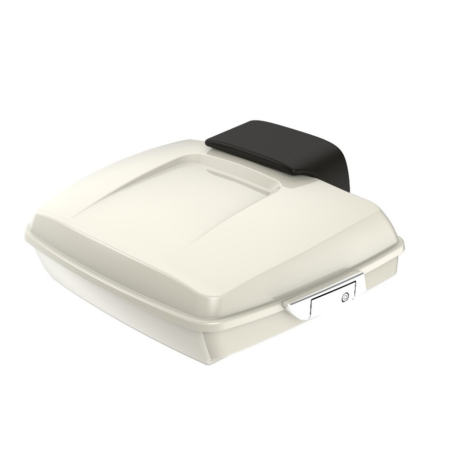 Birch White Razor Tour Pak Pack Trunk Fits Harley Touring FLHR FLHXS ...