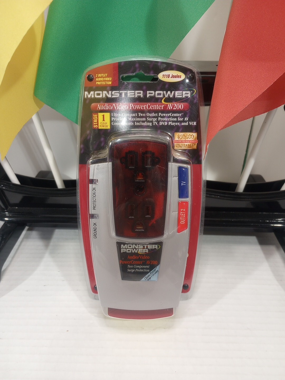 Monster Power Audio/Video Power Center AV200 Stg 1 Surge Protector 2 ...