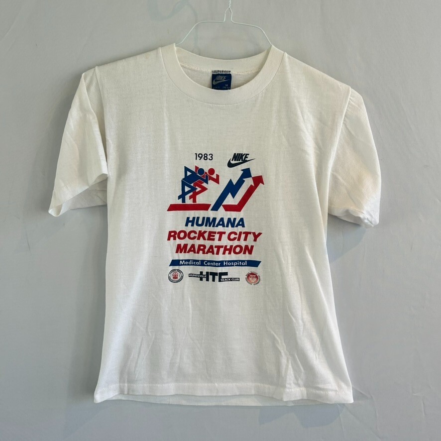 Vintage 80's Nike Humana Rocket City Marathon Road Ra… - Gem