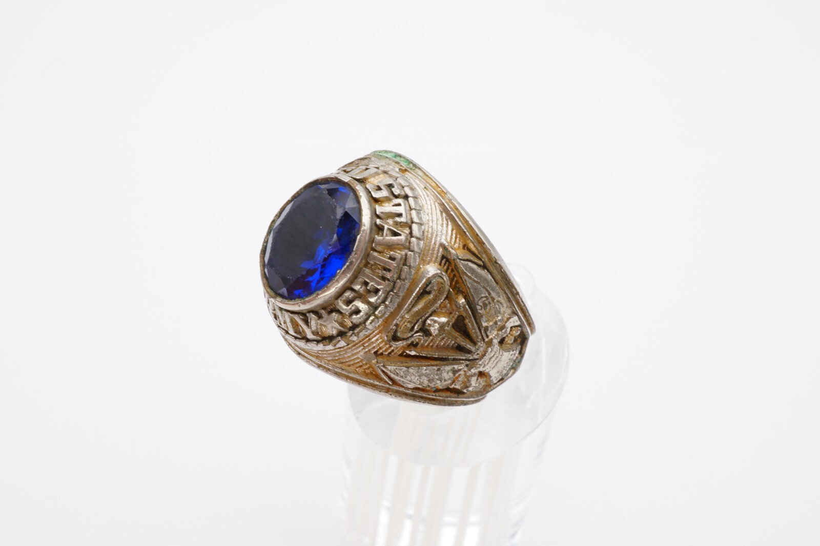 Vintage United States Army Silver Plated Blue Stone Ring Size 11.75 | eBay