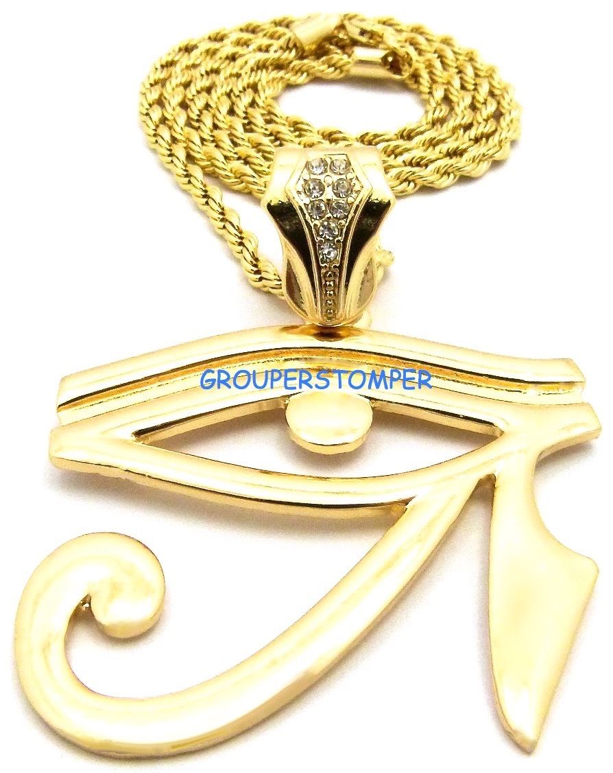Eye Of Ra New Pendant Necklace with 24 Inch Long Chain Egyptian Heru ...