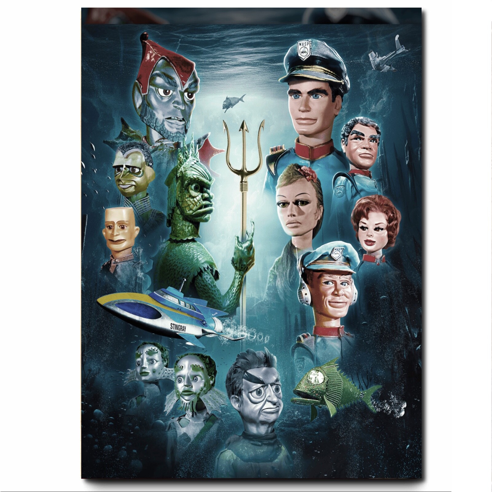 Sting Ray Characters 1960s Gerry Anderson Series Printed On Sheet Metal ...