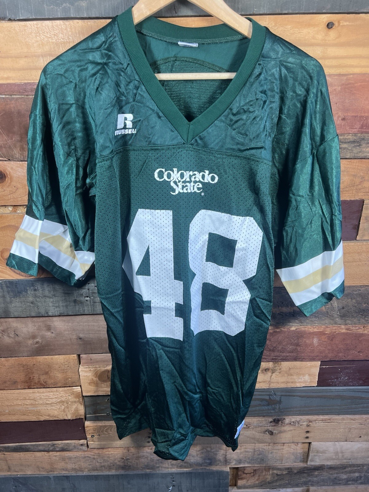 Vintage Colorado State Rams NCAA Green Football Jersey Size L Russell ...