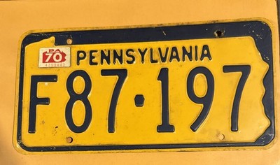 1970 Pennsylvania License Plate Vintage State of PA # F87-197 | eBay