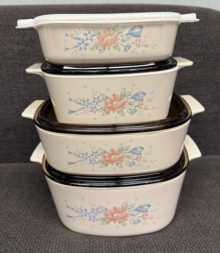 Corning Ware Symphony Casserole Dishes w/Lids 2.5L -2L- 1.5L- 1 Liter ...