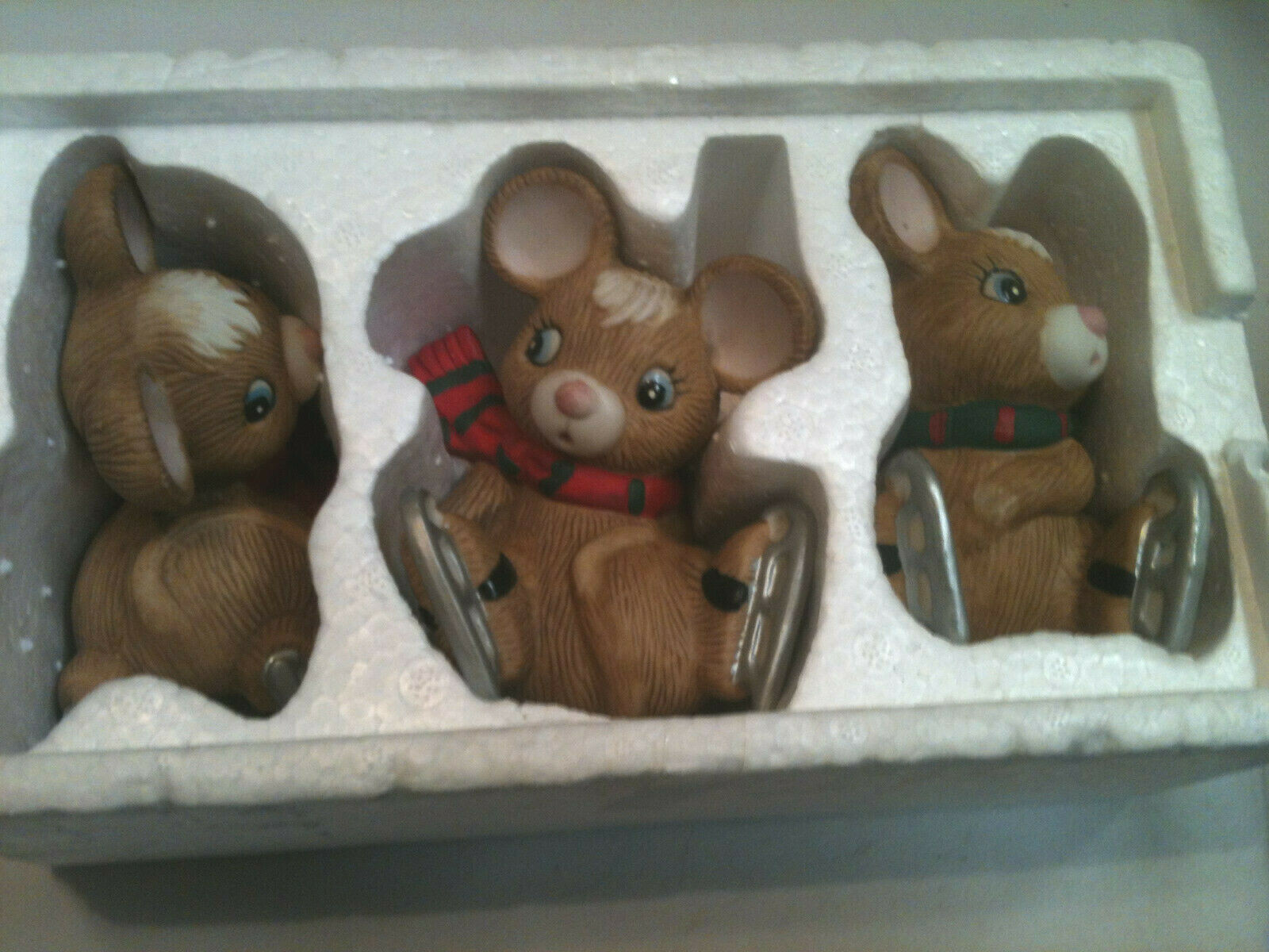 Christmas Skating Mice Set 3 Figurines Vintage Home Interiors Homco ...