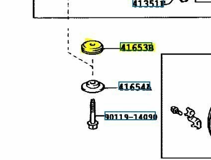 41653-60010 Toyota Stopper Differential Mount Upper 4165360010 Genuine ...